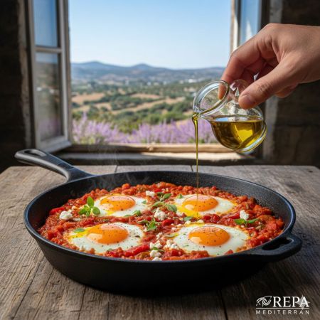 Greek Pan Spetsofai with Eggs Recipe | Repa Mediterran